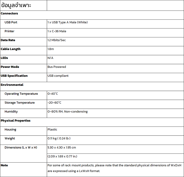 UC1284B สายแปลง USB เป็น Parallel printer (LTP port) ต่อปรินเตอร์แบบ ...