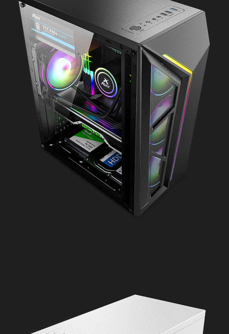 PC Cases แล่นเรือ V8 กรณีคอมพิวเตอร์เต็มด้าน RGB eSports เกมระบายความ ...
