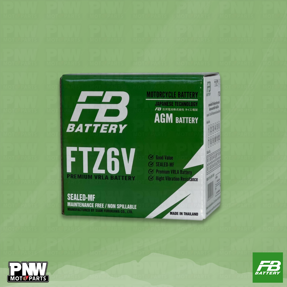 แบตรถมอเตอร์ไซค์ FB FTZ6V SCOOPY i, ZOOMER X (12V 6AH) | Shopee Thailand