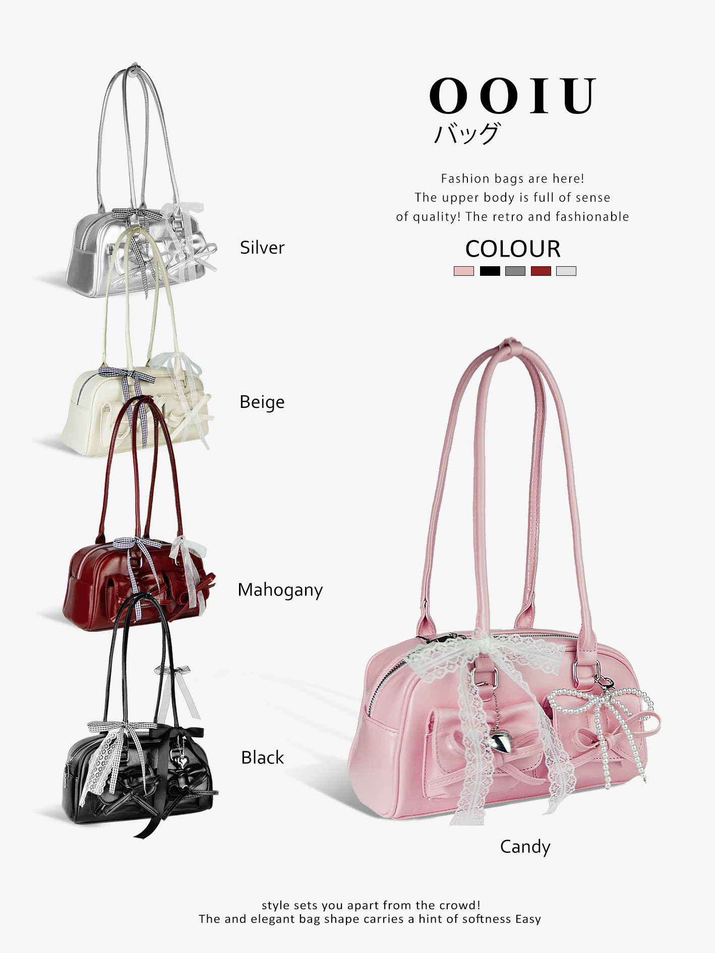 OOIU bag กระเป๋าหนังพียู ทรง Chubby bag รุ่นสายจิ๋ว OOIU | Shopee Thailand