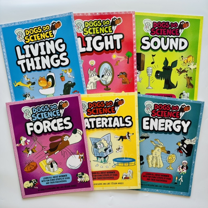 Dogs Do Science Light Living Things Sound Forces Materials 6 Books Set ...