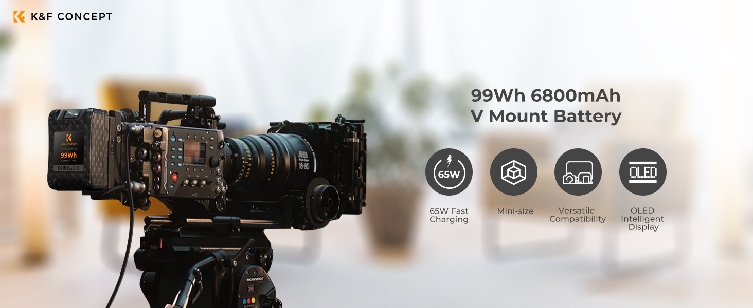 K&F V Mount Battery with USB-C, USB-A, BP and D-TAP ports | Shopee Thailand
