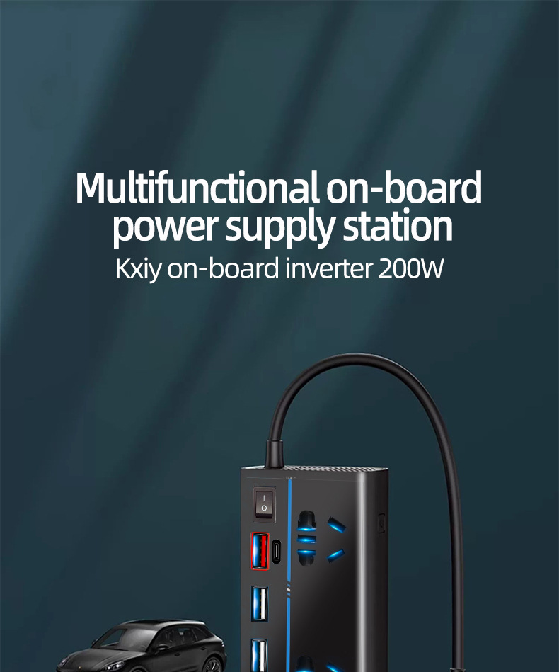 200W car power inverter เครื่องแปลงไฟรถยนต์แปลงไฟรถยนต์เป็นไฟบ้าน 12V ...