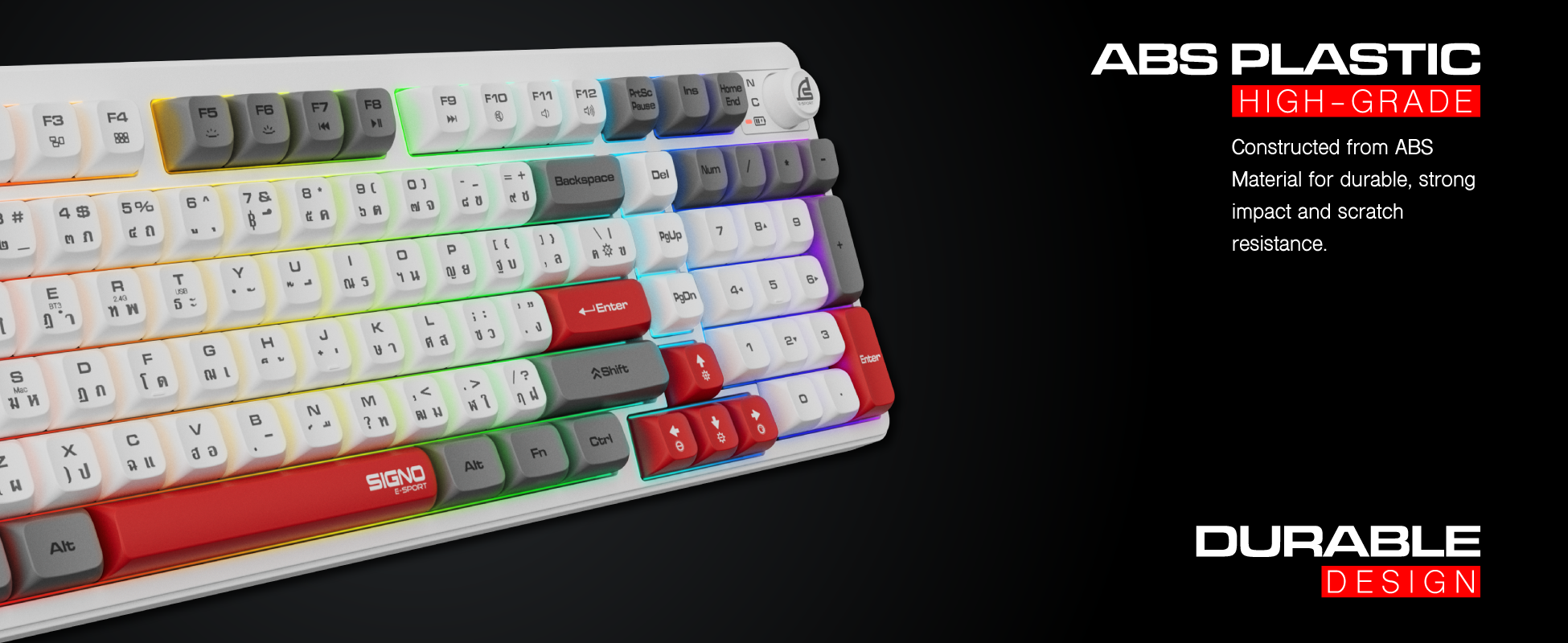 SIGNO KB-726 EXODUS Tri-Mode Rubber Dome Switch KeyboardGaming ...