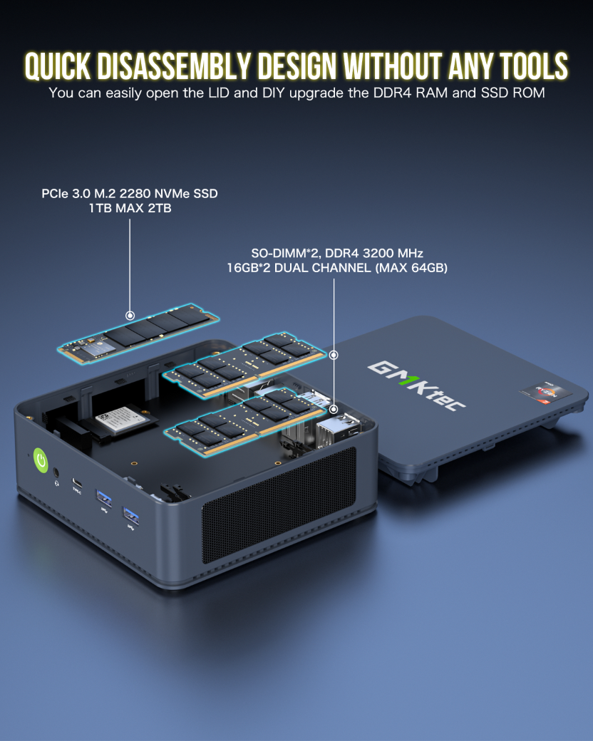 GMKtec Nucbox M5 Plus Mini PC มินิ พีซี Ryzen7 5825U RAM 16GB / 32GB ...