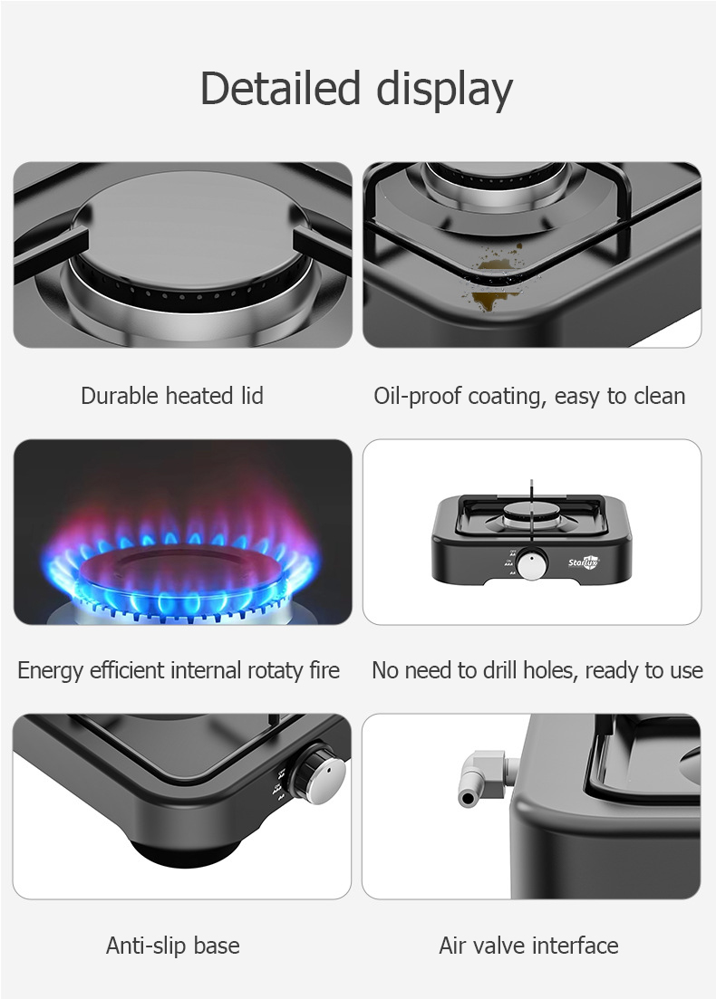 [European gas stove]เตาแก๊ส เตาแก๊สหัวเดี่ยว เตาแก๊สพกพา รุ่นSGS-6001 ...