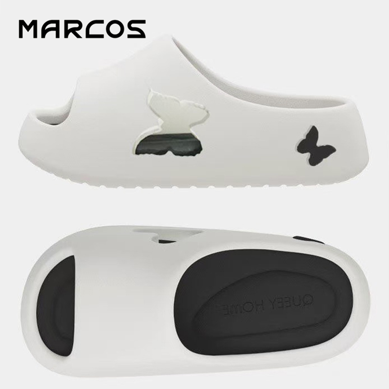 MARCOS พร้อมส่งจากไทย [MAR1019] รองเท้าแตะพื้นนมสดที นพื้นสูงเจาะรู ...