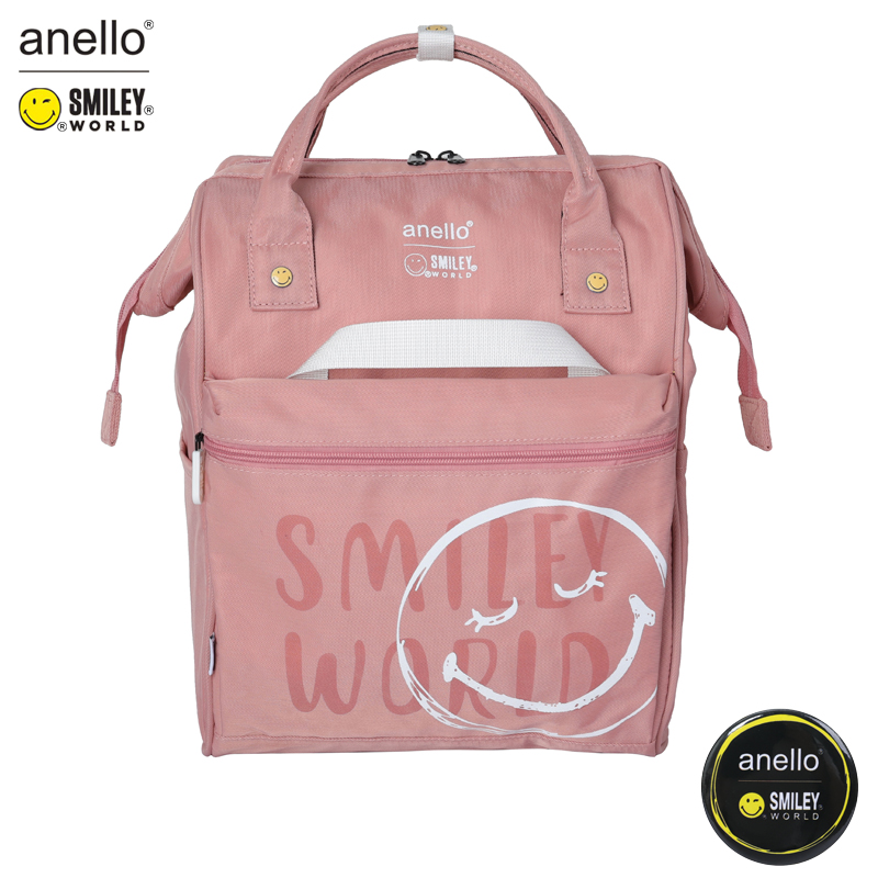 พร้อมส่ง anello x SMILEY กระเป๋าเป้แฟชั่น ช่องเยอะใส่ของได้เยอะ ผ้ากัน ...