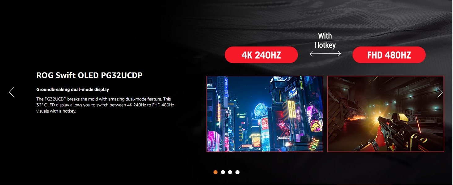 ASUS ROG Swift 32” 4K OLED Gaming Monitor (PG32UCDMR) ― 4K (3840 x 2160 ...