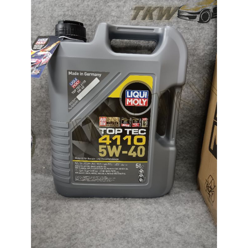 LIQUI MOLY น้ำมันเครื่องสังเคราะห์แท้ TOP TEC 4110 5W-40 5L 6L | Shopee ...