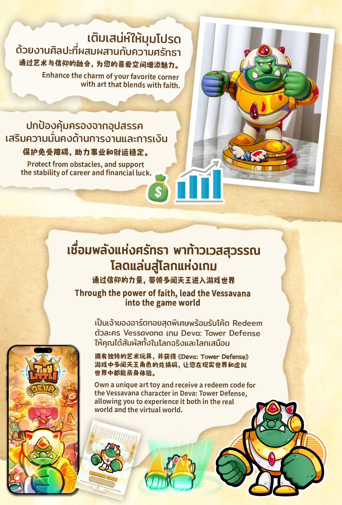 ท้าวเวสสุวรรณ ร่ำรวย คุ้มครอง ป้องกันอันตราย เสริมโชคลาภ Art Toys Resin Toon Shade สแกนรับ NFT ...