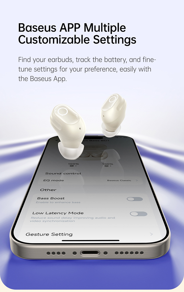 Baseus หูฟังบลูทูธไร้สาย รุ่น Bass BD1 TWS True Wireless Earbuds | Shopee Thailand