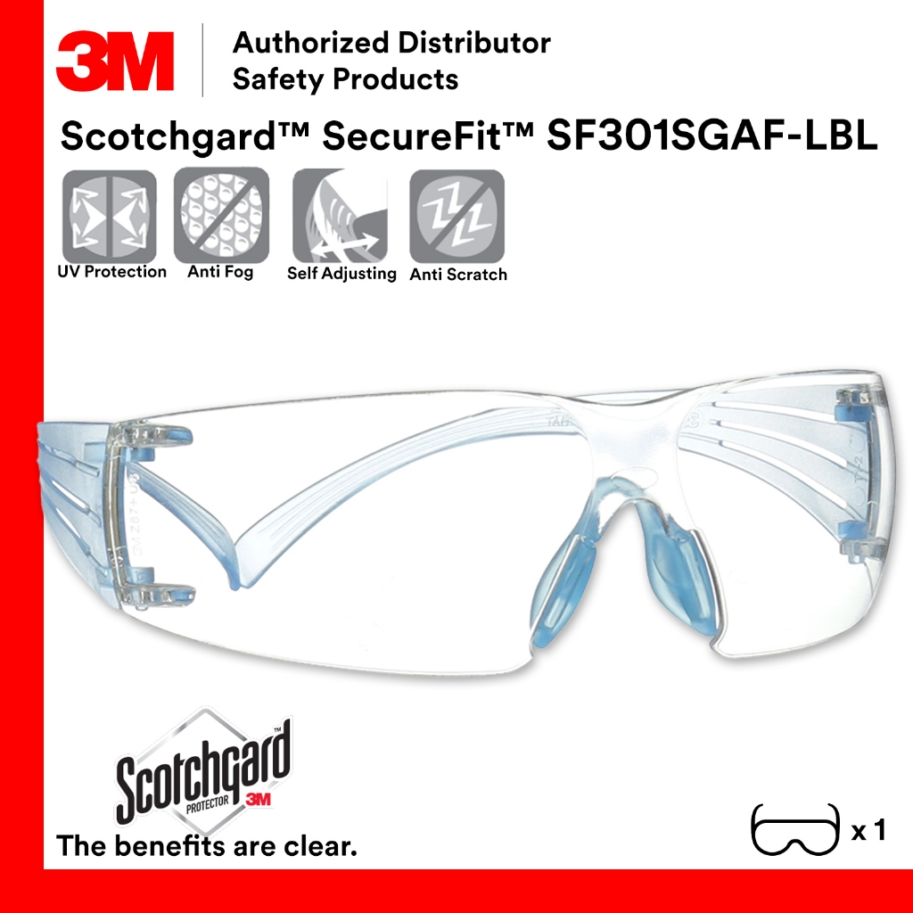 ของแท้ 3M SF301 SGAF-LBL แว่นเซฟตี้ แว่นนิรภัย เลนส์ใส | Shopee Thailand
