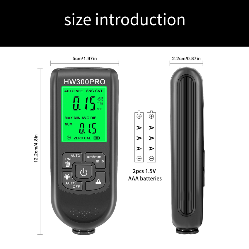 LOCAL HW-300PRO Automatic Thickness Gauge Digital Coating Auto Paint ...