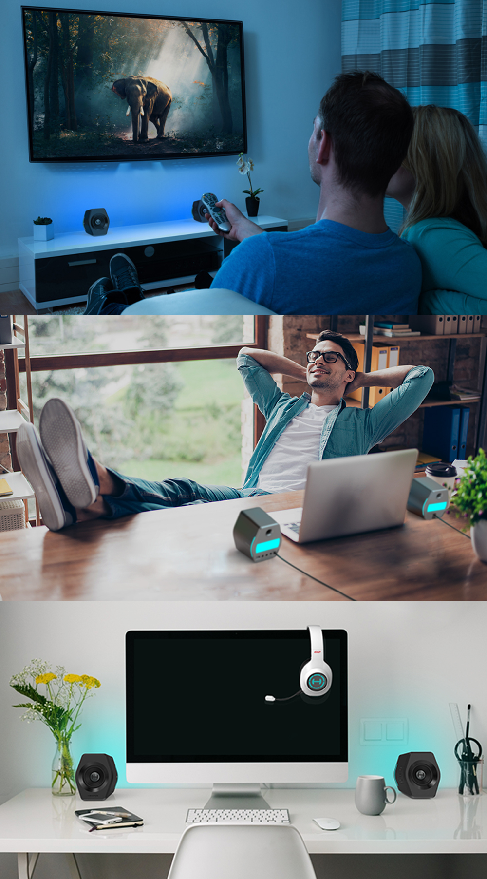 Edifier G2000 ลำโพงเกมมิ่ง Bluetooth V5.1 เอฟเฟกต์แสง RGB 32W RMS AUX 3.5 มม. อินพุตการ์ดเสียง ...