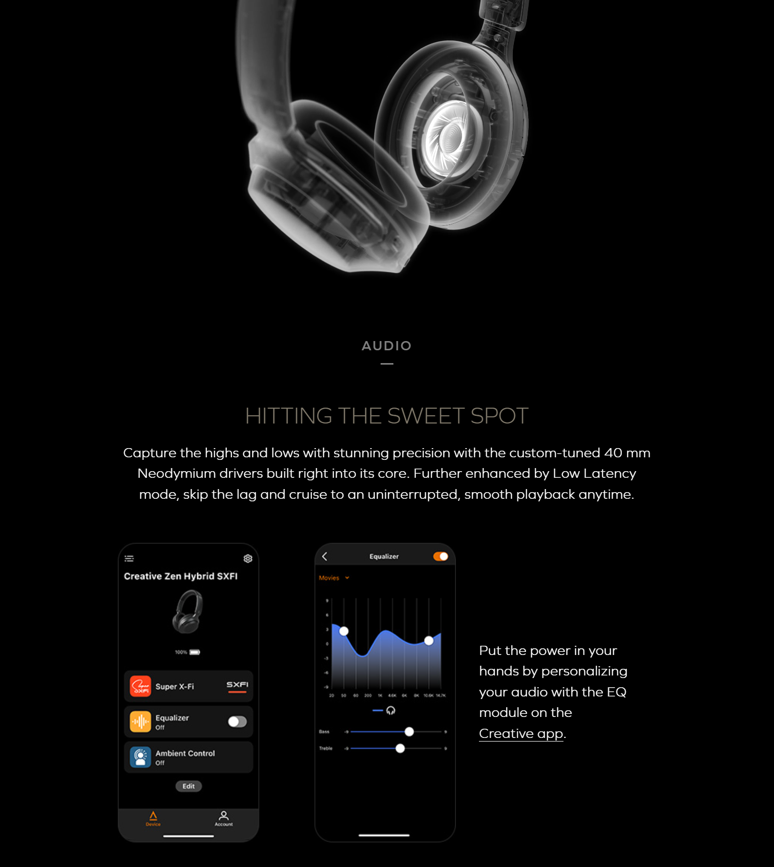 Creative Headset Zen Hybrid SXFI [Black, Gray] หูฟังไร้สาย หูฟังบลูทูธ ...