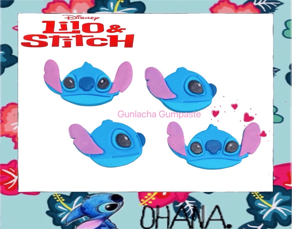 Stitch สติ๊ช น้ำตาลปั้น น้ำตาลตกแต่งเค้ก กัมเพส ตกแต่งเค้ก ทานได้ ...