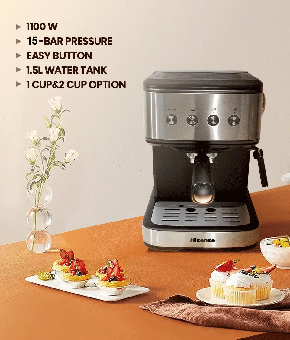 Hisense เครื่องชงกาแฟ Espresso Coffee Maker รุ่น HESCM20BK1 | Shopee ...