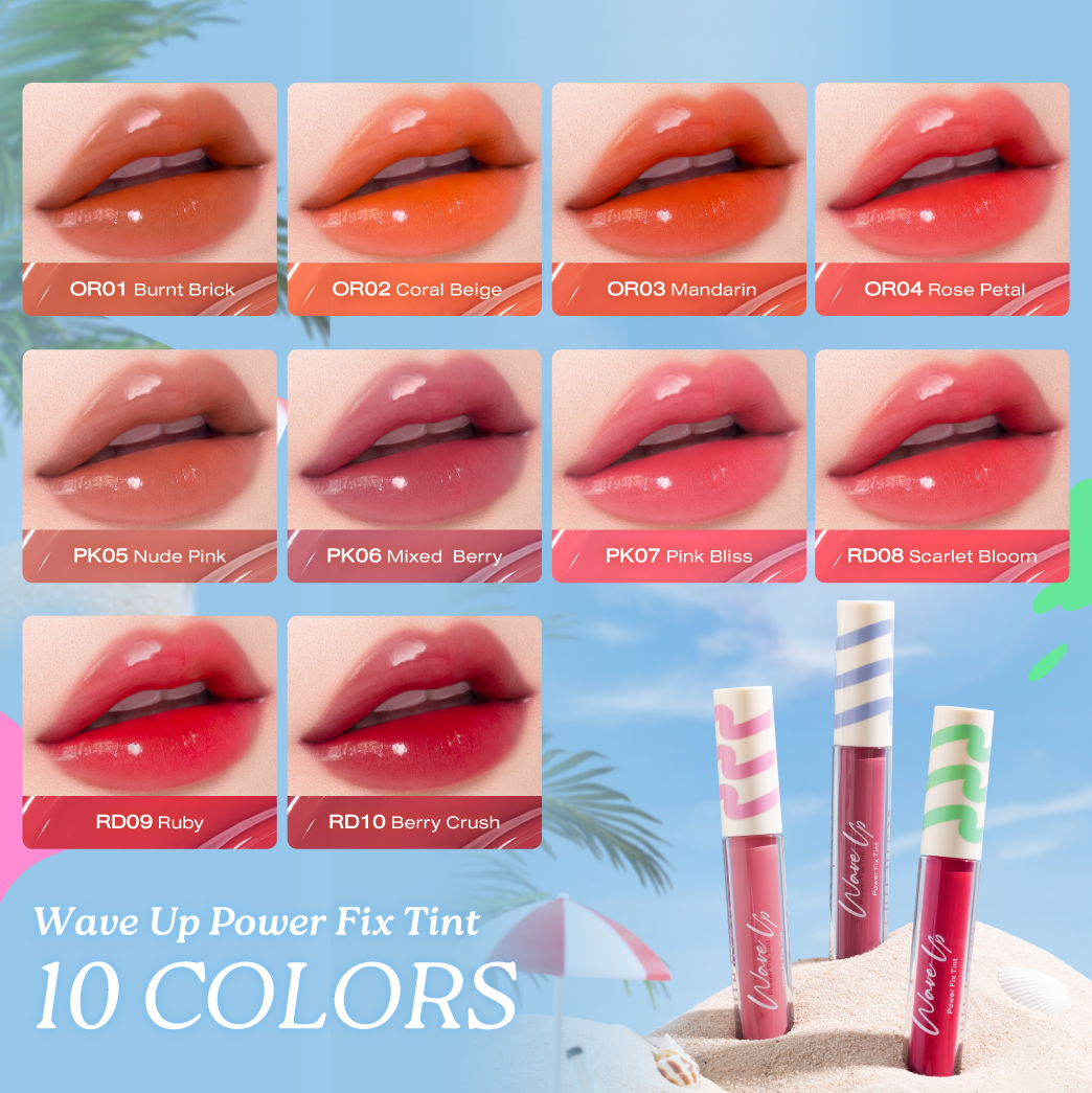 CUTE PRESS WAVE UP POWER FIX TINT ลิปทินท์ฉ่ำ ล็อกปากฟูดูอวบอิ่ม | Shopee Thailand