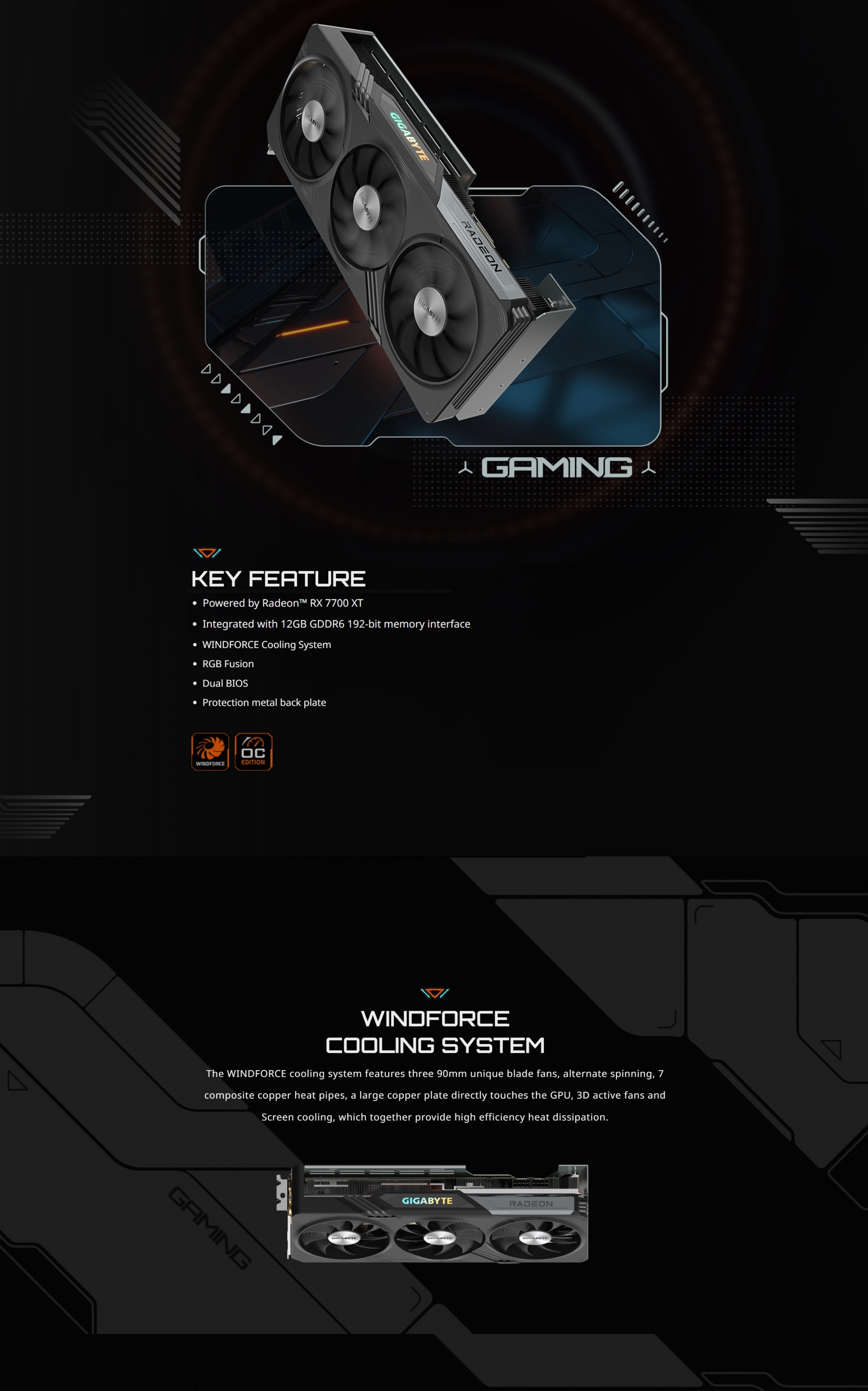 GIGABYTE Radeon RX 7700XT GAMING OC 12G (VGA Card) GV-R77XTGAM OC-12GD-1.0 | Shopee Thailand