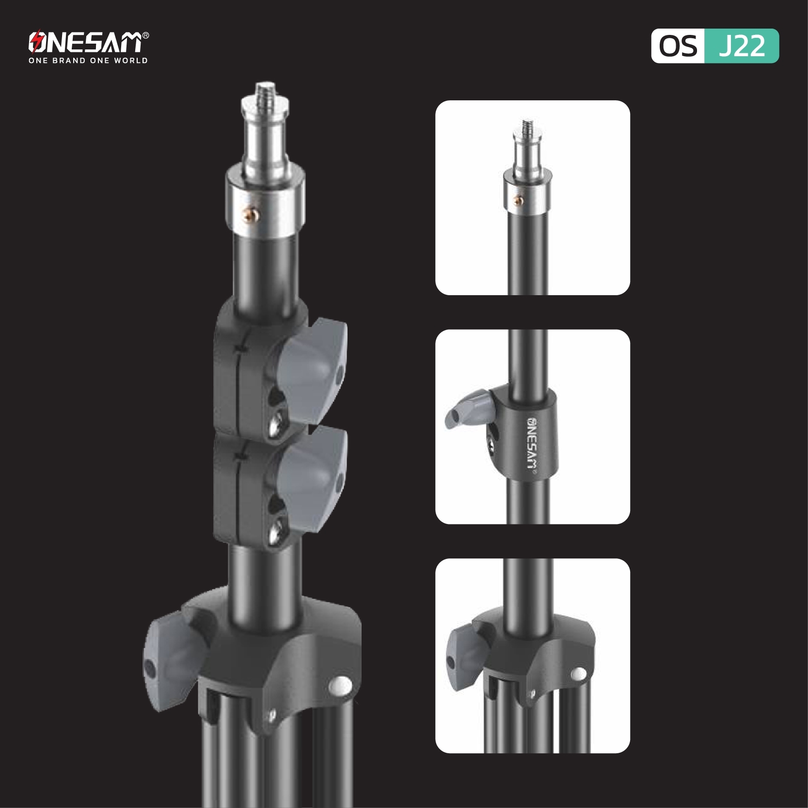 ขาตั้งไฟสตูดิโอ ONESAM รุ่น OS-J22 LIGHT STAND 2.1M ของแท้ 100% รับ ...