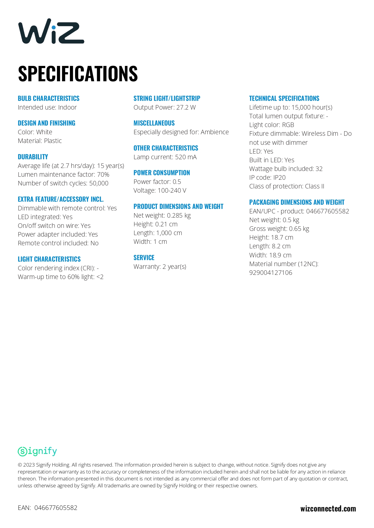 WiZ ไฟเส้นเปลี่ยนสีอัจฉริยะ WiZ RGBIC (เซทได้หลายสีในเส้น) ขนาด 5 เมตร ...