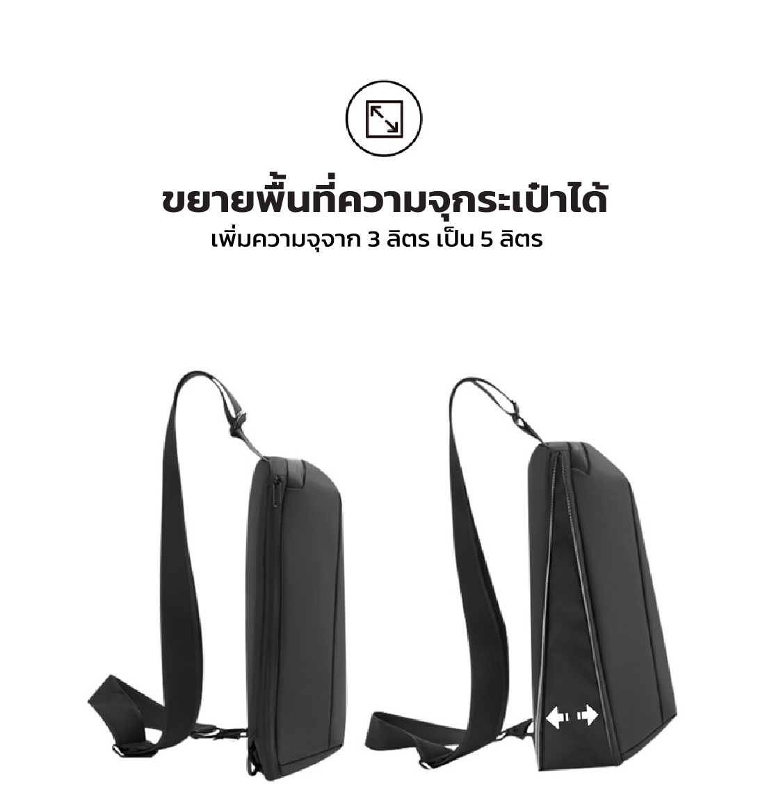 XD Design Urban Water Resistant Expandable Sling black | Shopee Thailand
