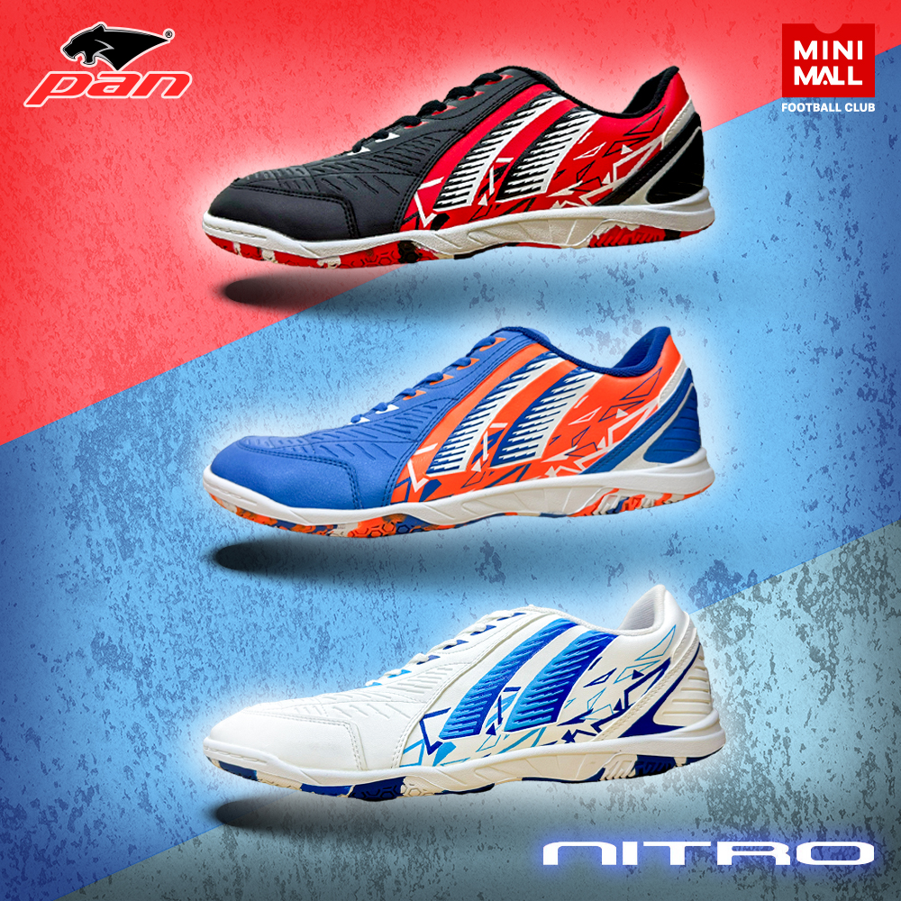 รองเท้าฟุตซอล PAN รุ่น NITRO รองเท้าฟุตบอลหนังสังเคราะห์ ทนทาน เหมาะ ...