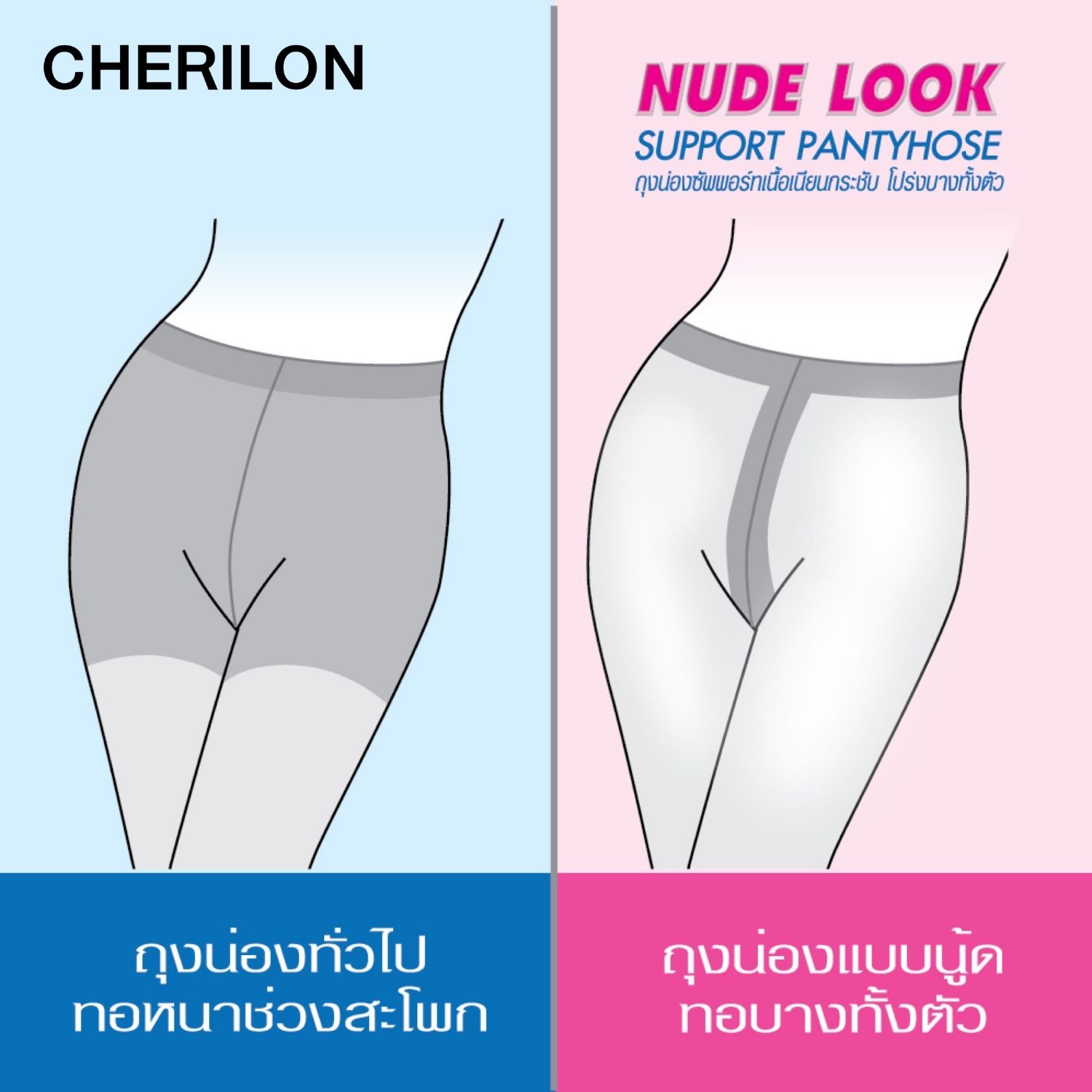 CHERILON Nude Look เชอรีล่อน ถุงน่องซัพพอร์ท ถุงน่อง ขาเรียวสวย กระชับ ทอโปร่งบางทั้งตัว เย็น ...