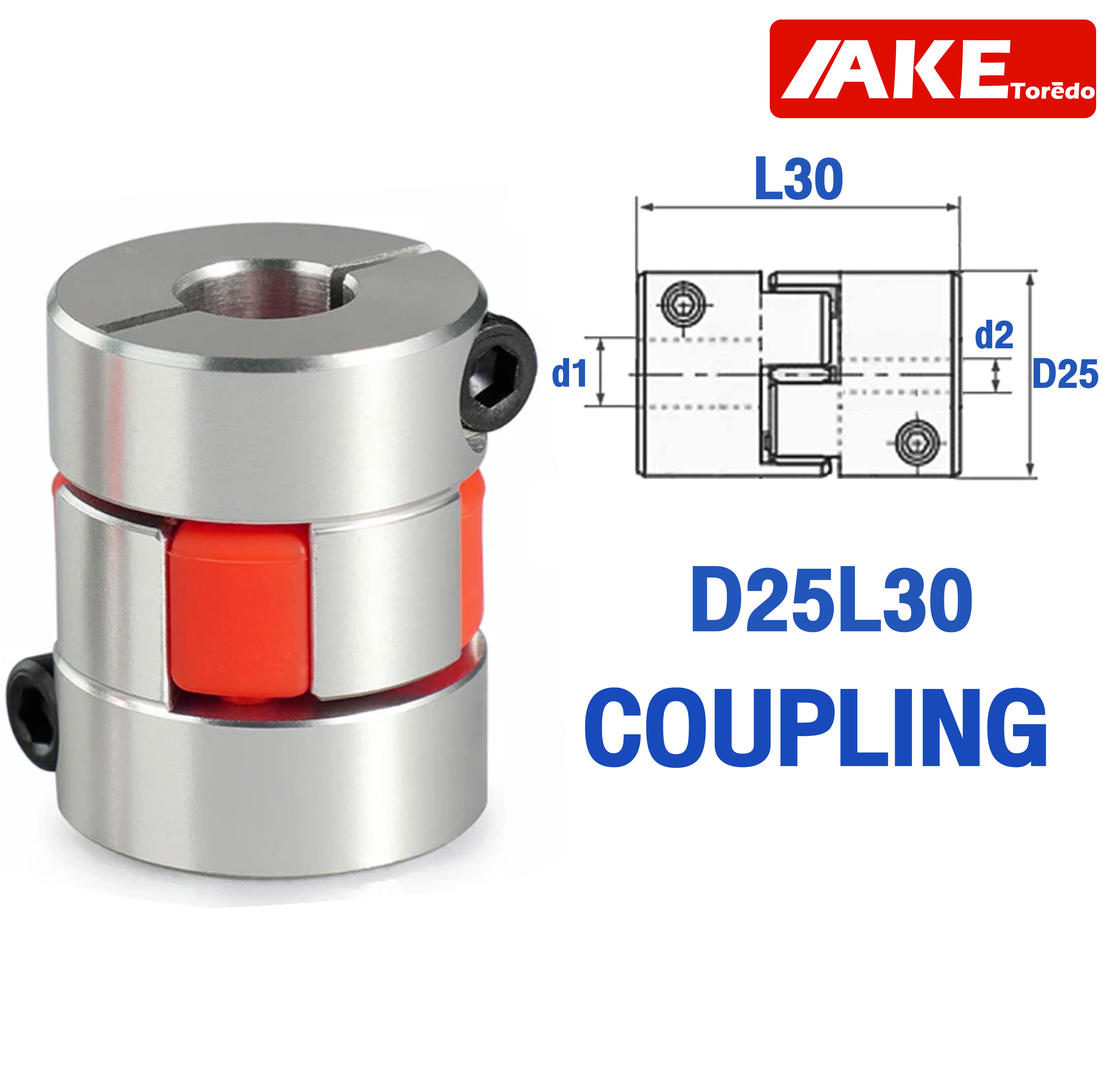 D25L30 ยอย คัปปลิ้ง coupling ขนาด 5 mm. ~ 12 mm. D25 L30 flexible ...