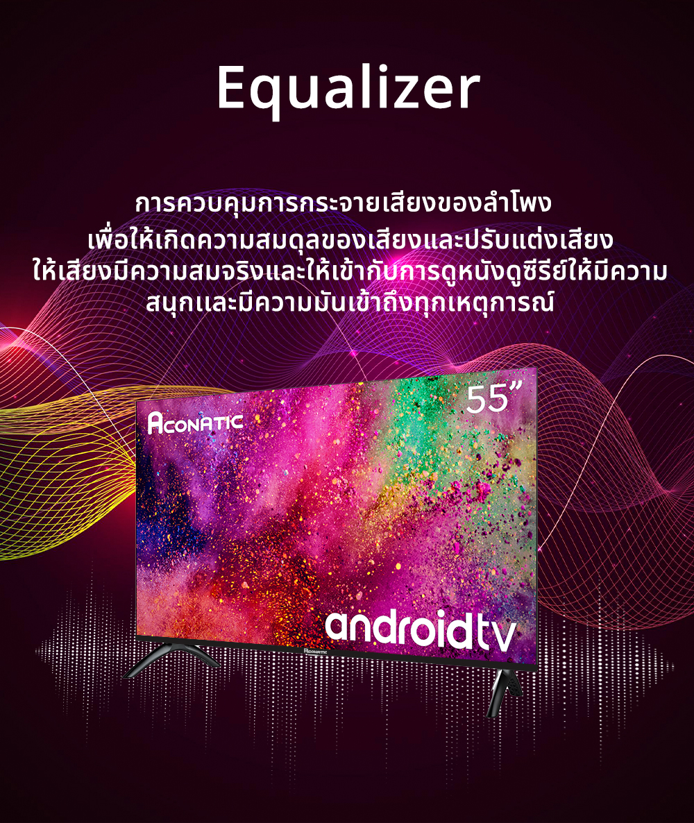 Aconatic ทีวี 55 นิ้ว LED 4K UHD Android TV 11.0 รุ่น 55US800AN ระบบปฏิบัติการ Android/Netflix ...