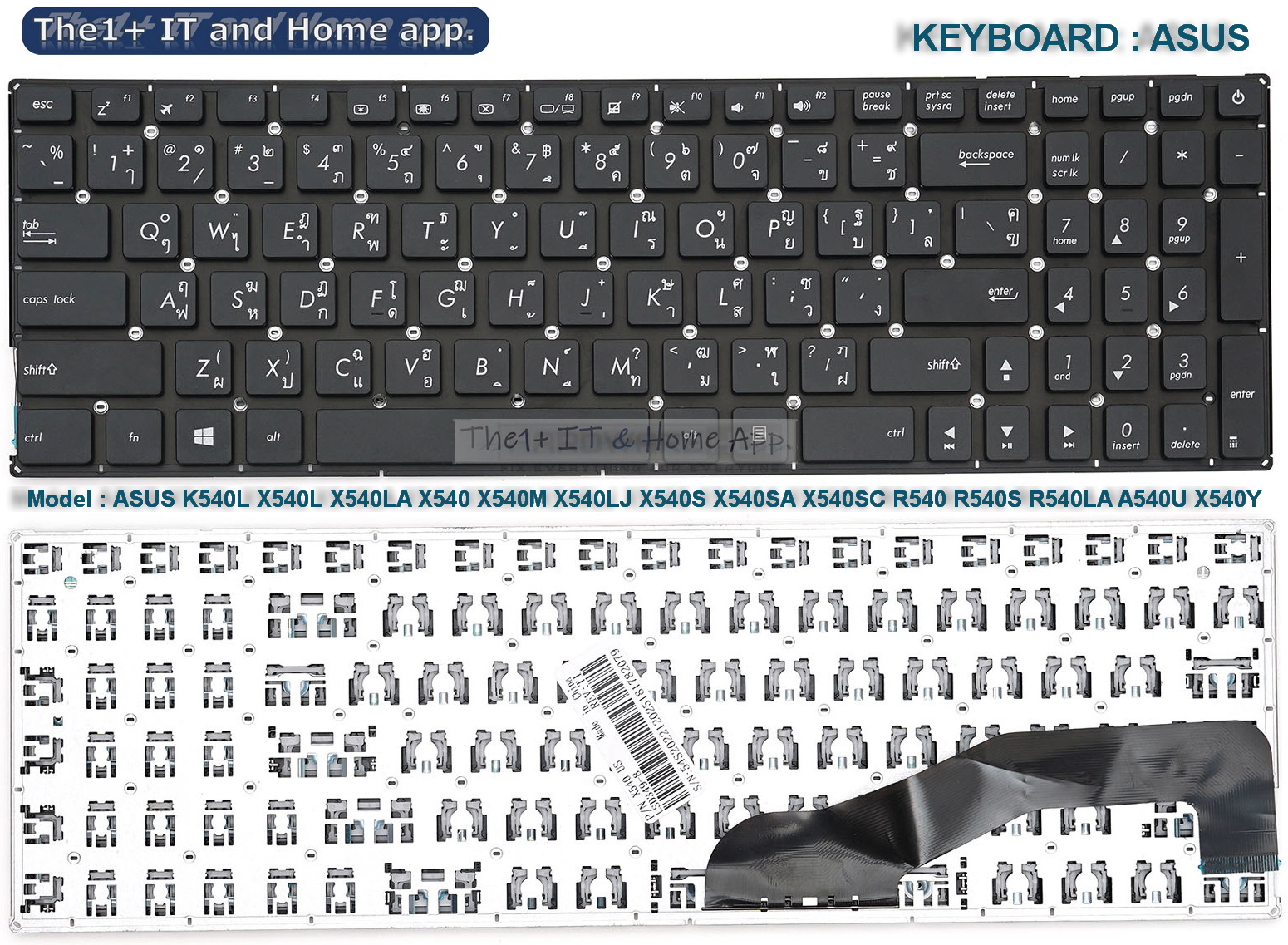 คีย์บอร์ดโน๊ตบุ๊ค KEYBOARD ASUS K540L X540 X540L X544 R540 A540U TH-EN ...