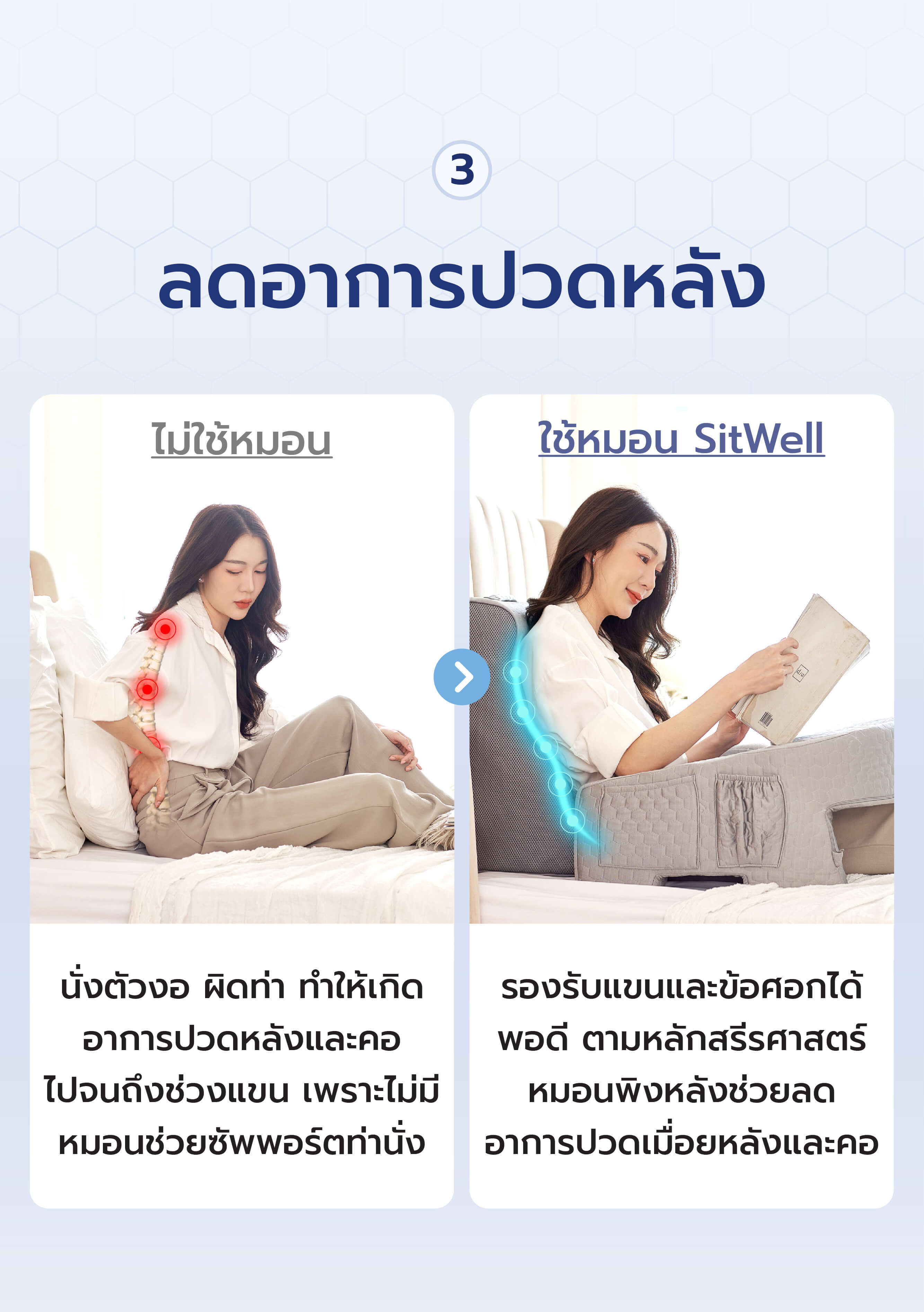 Chowa เซ็ตหมอนอ่านหนังสือ + หมอนพิงหลัง SitWell หมอนอิงสุขภาพ นั่งสบายตอนทำงานหรืออ่านหนังสือ ...