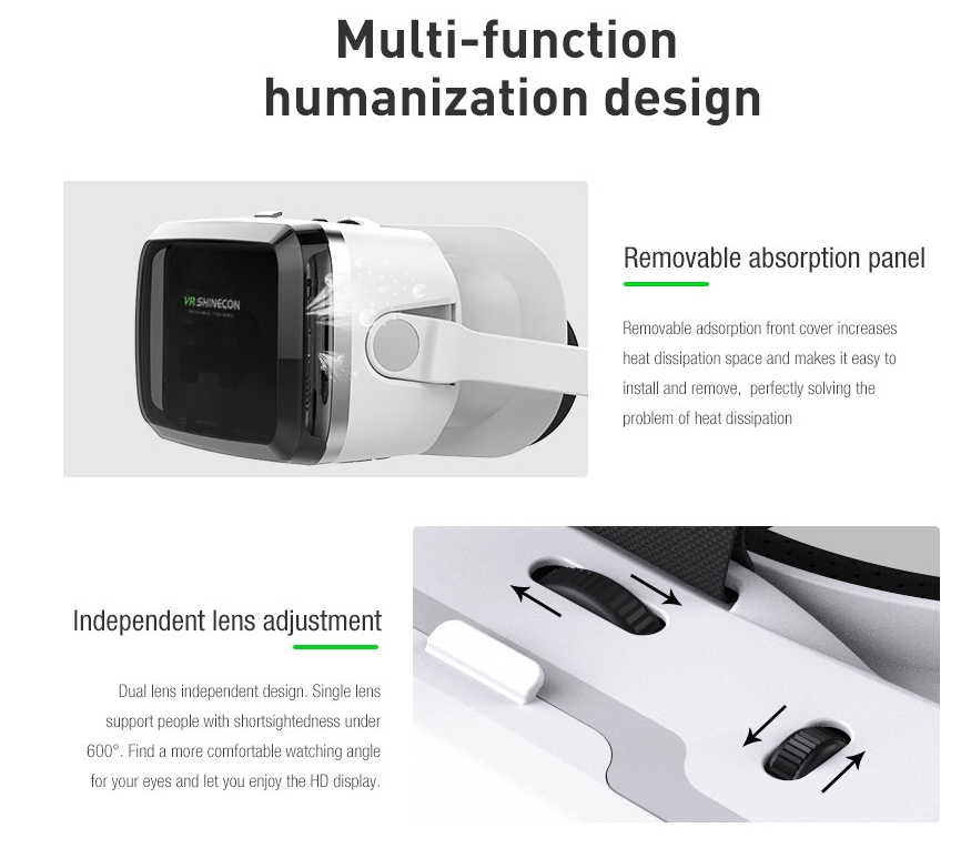 VR BOX แว่นVR SHINECON แว่น 3D หูฟังบลูทูธ | Shopee Thailand