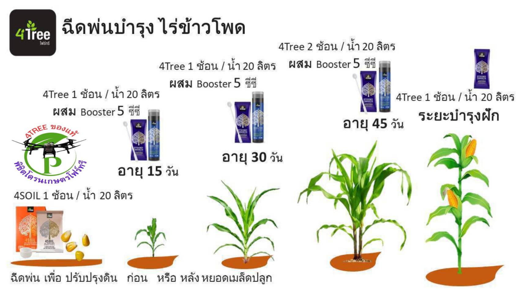 4Soil Plus โฟร์ ซอย พลัส ชุด 1 ซอง สารเพิ่มประสิทธิภาพดินสูตรเข้มข้นช่วยปรับสภาพโครงสร้างดิน ...