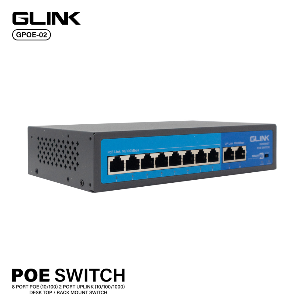 Glink GPOE-02 POE Switch 8Port 10/100+2Port UP Link 10/100/1000Mbps ...