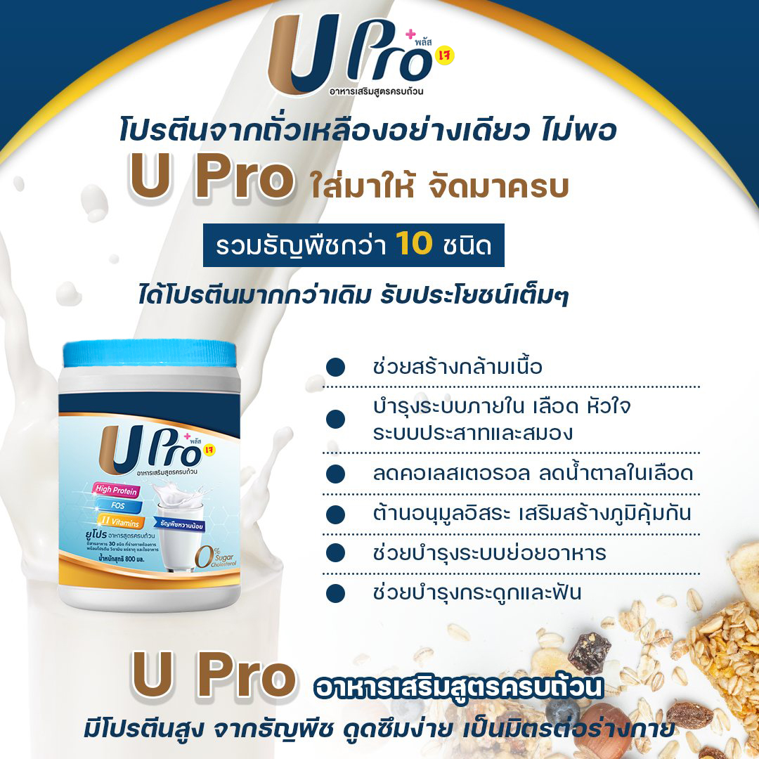 Upro Protein โปรตีนพืช อาหารเสริมสูตรครบถ้วน โปรตีนแทนมื้ออาหาร ขนาด ...