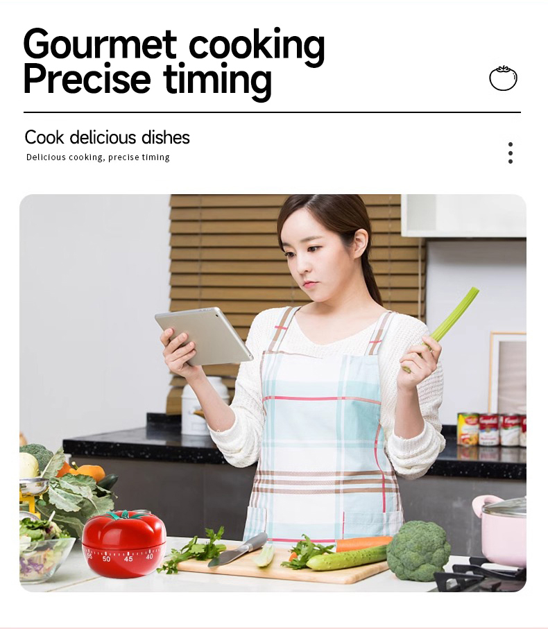Pomodoro timer นาฬิกาจับเวลา แบบพลาสติก รูปมะเขือเทศ สําหรับทําอาหาร ...