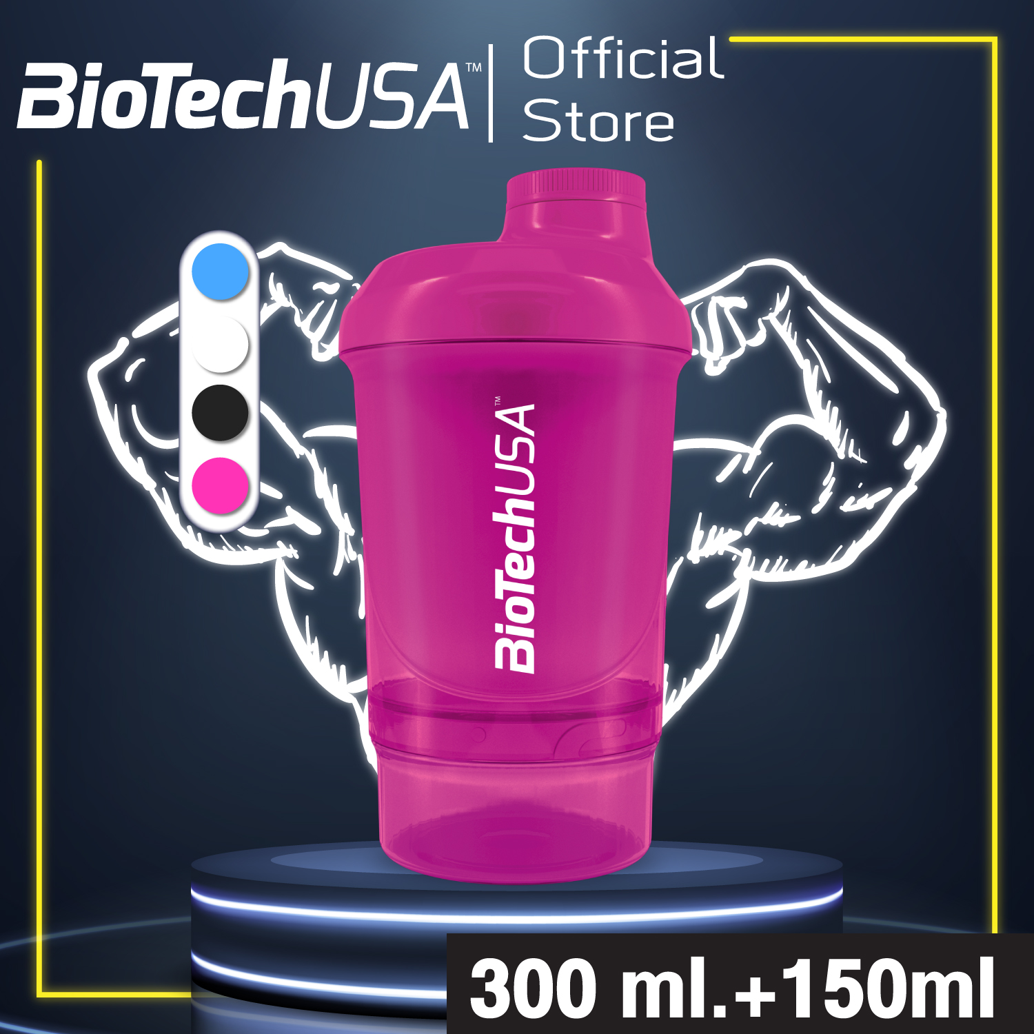 แก้วเชค BioTechUSA แก้วเชคโปรตีน Wave+ Nano Shaker 300 ml (+150 ml ...