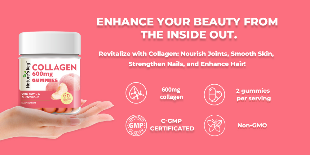Nature's Key Collagen Gummies 600mg Supplement Skin Elasticity คอลลาเจ ...