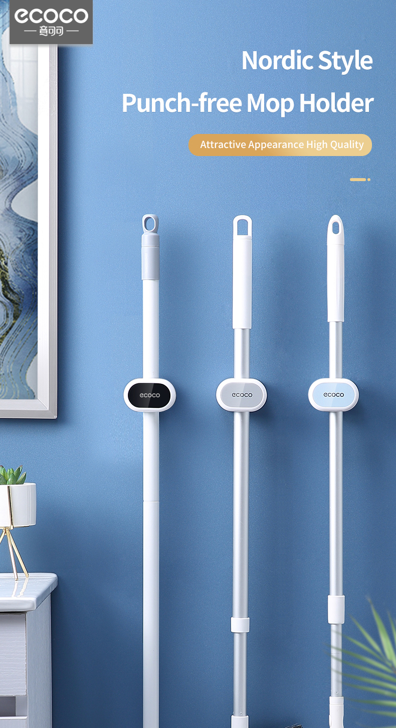 [พร้อมส่ง]Ecoco ที่แขวนไม้กวาดติดผนัง ไม่ต้องเจาะ ที่เก็บไม้กวาด ติดง่าย ที่แขวนไม้ถูพื้น E2001 ...