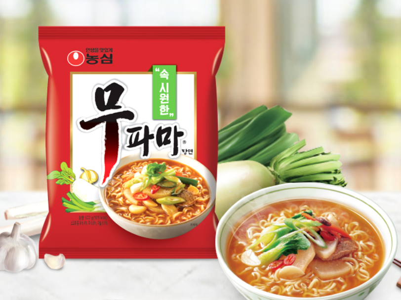 บะหมี่กึ่งสำเร็จรูปเกาหลี มูพามา รสเนื้อหัวไชเท้าหัวหอม แบรนด์นงชิม ...