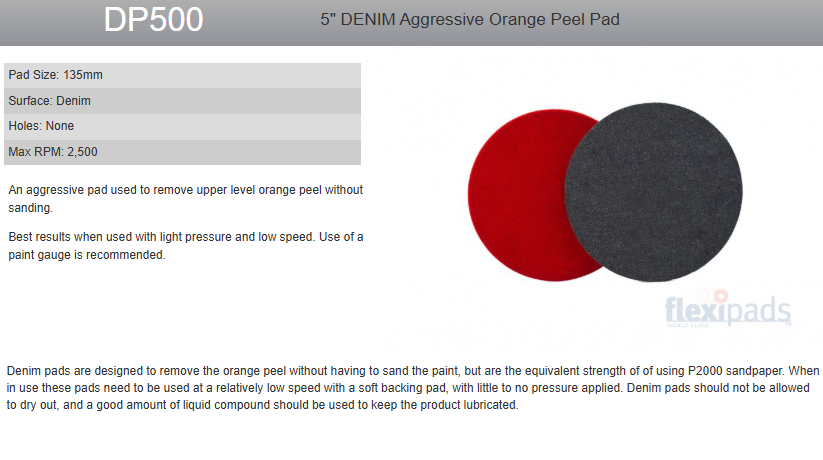 Flexipads Denim Pad แผ่นขัดลบผิวส้มสีรถ ประสิทธิภาพสูง มีให้เลือก 2 ...