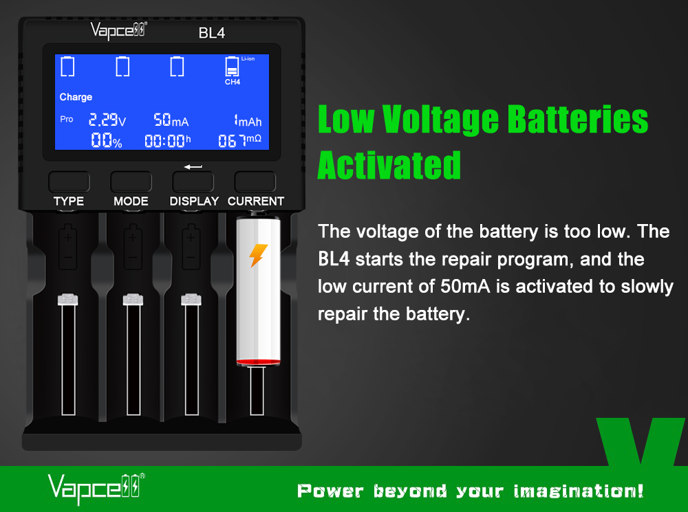เครื่องชาร์จ Vapcell BL4 4-slot Battery Charger 9V 2A | Shopee Thailand