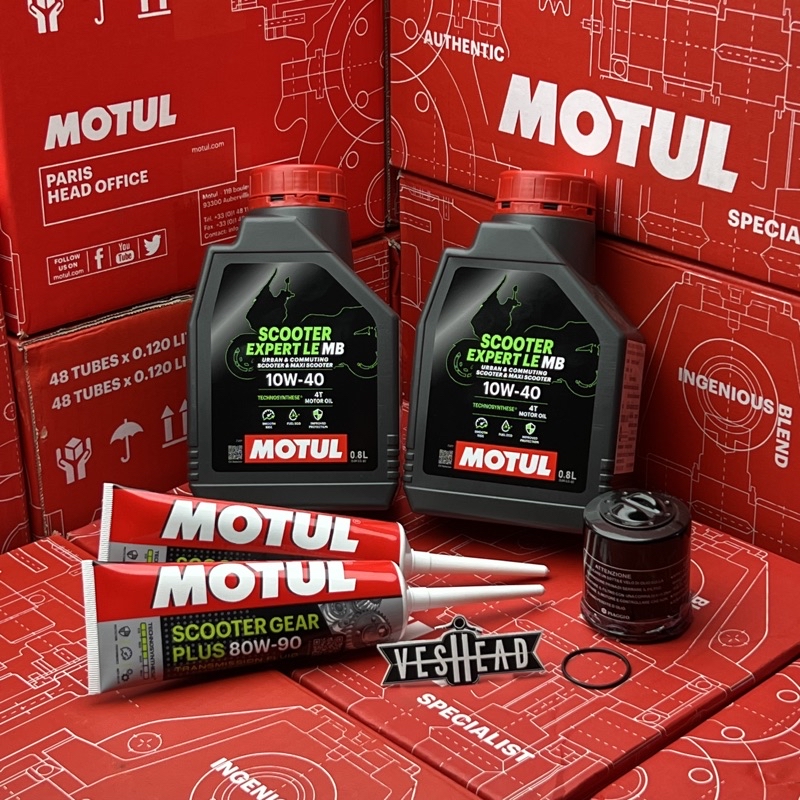 MOTUL 🇫🇷 ชุดถ่าย น้ำมันเครื่อง สำหรับ Vespa & Lambretta สังเคราะห์100 ...