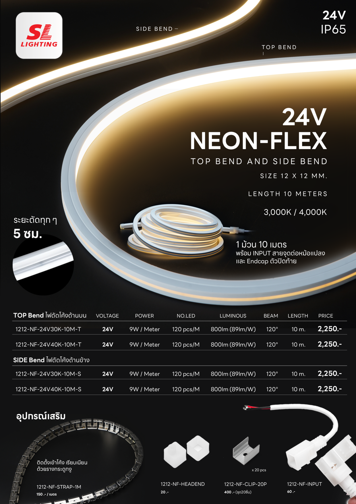 SL LIGHTING | ไฟเส้น NEON-FLEX LED ขนาด 12x12mm. (10เมตร) IP65 กันน้ำ ...