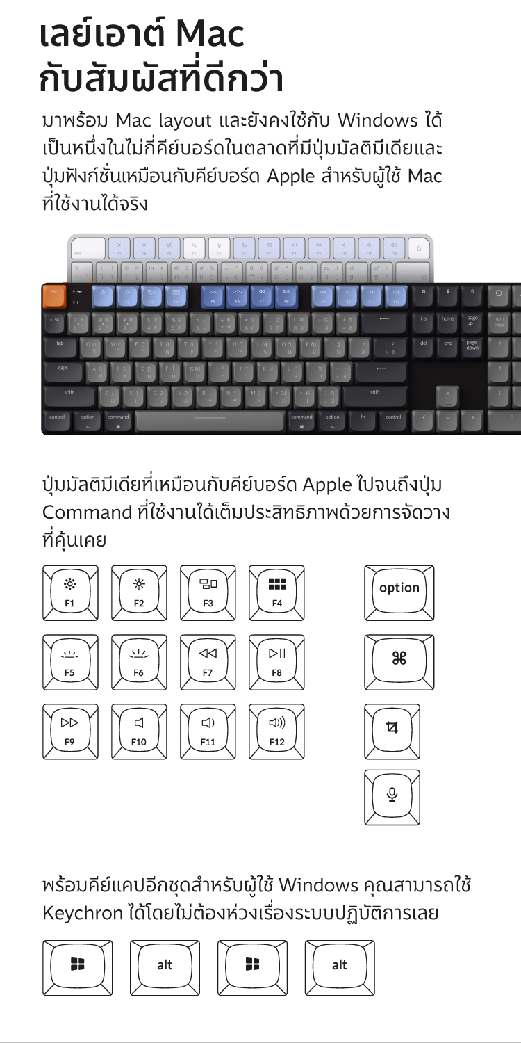 Keychron K5X low profile mechanical keyboard 100% + numpad คีย์ครอน ...