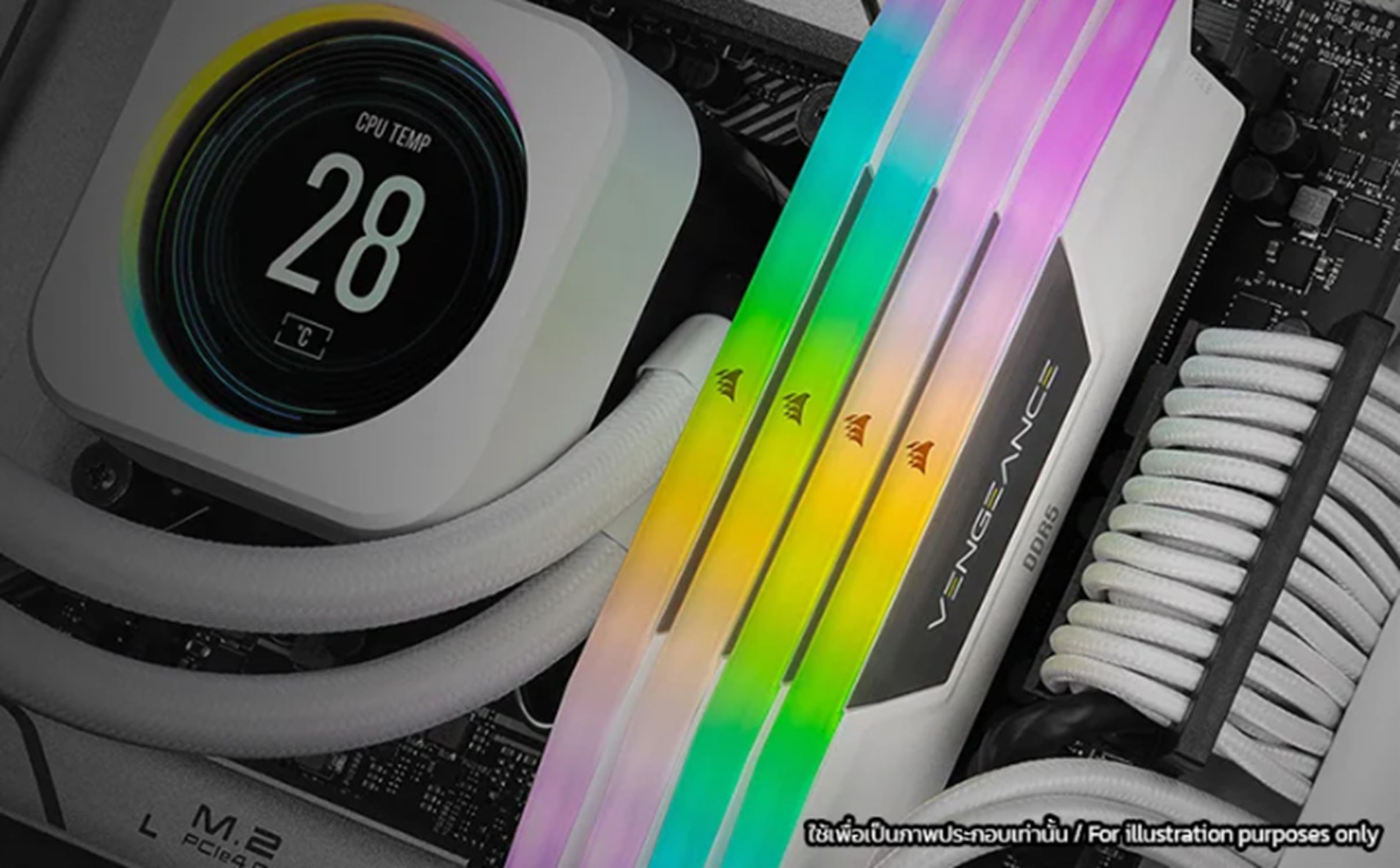 32GB (16GBx2) DDR5 6000MHz RAM (หน่วยความจำ) CORSAIR VENGEANCE RGB DDR5 ...