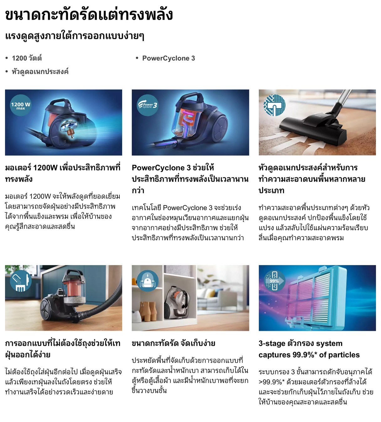 PHILIPS เครื่องดูดฝุ่นแบบกล่อง รุ่น XB1012/10 | Shopee Thailand