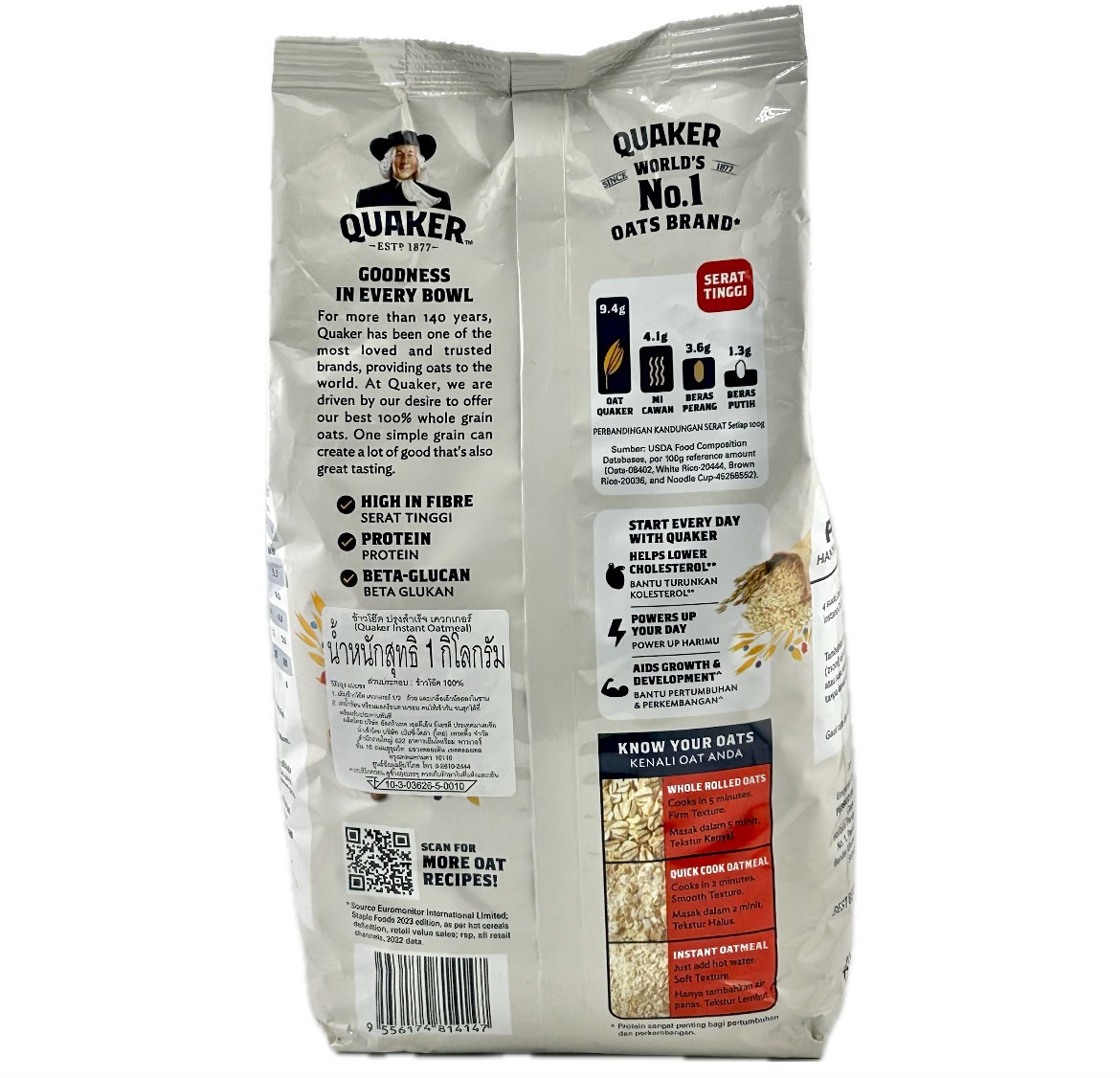 SUPERMART Quaker Instant oatmeal 1 kg.#1106257 | Shopee Thailand